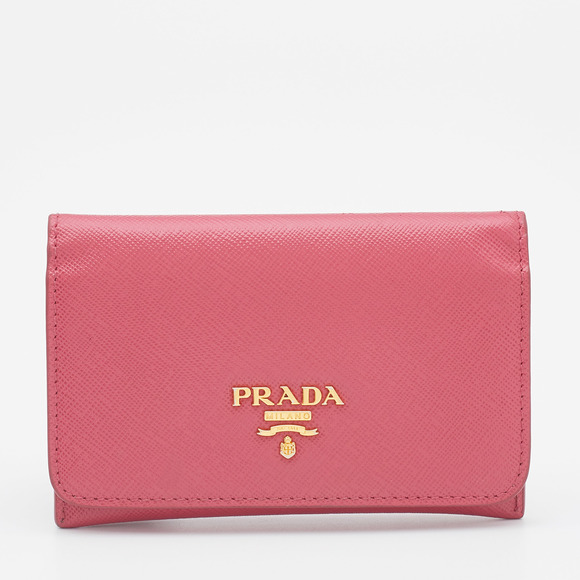 Prada | Bags | Prada Pink Saffiano Leather Flap Card Case | Poshmark